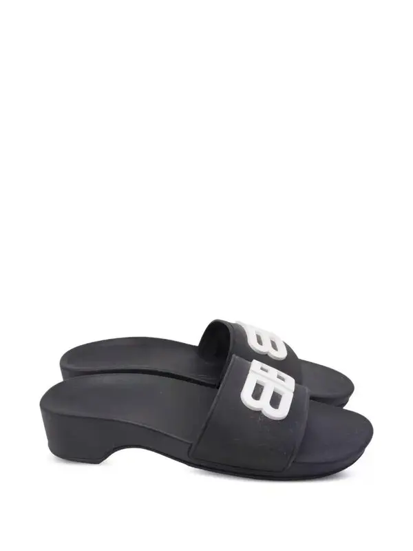Balenciaga Bb Logo Clogs - Black
