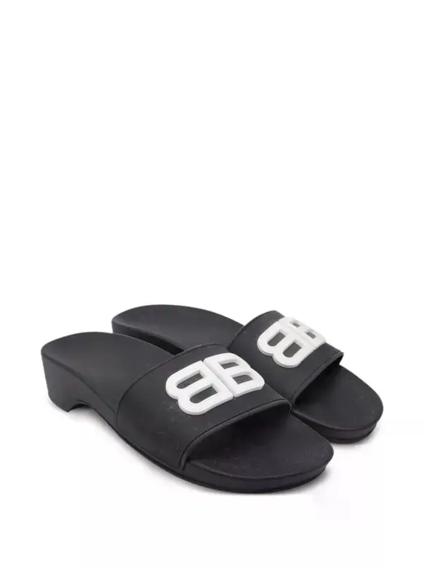 Balenciaga Bb Logo Clogs - Black