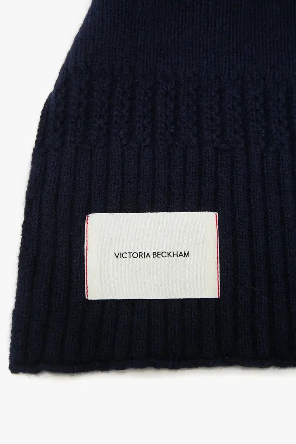 Victoria Beckham Exclusive Logo Patch Scarf