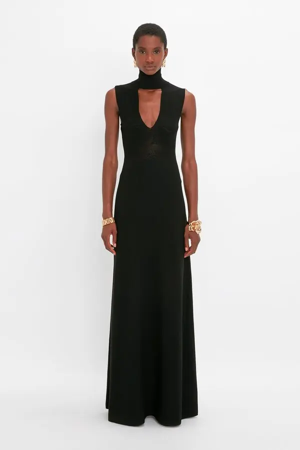 Victoria Beckham Cut Out Front Floor-length Dress