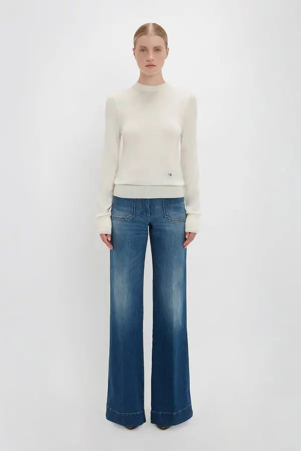 Victoria Beckham Merino Crew Jumper - Ivory