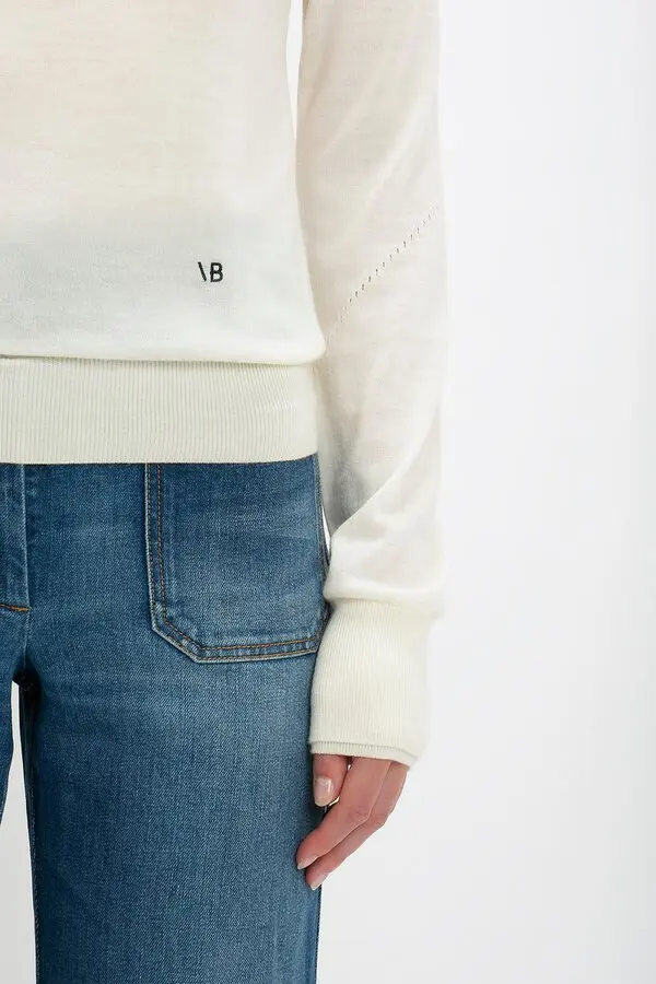Victoria Beckham Merino Crew Jumper - Ivory