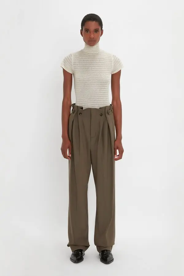 Victoria Beckham Gathered Waist Utility Trouser