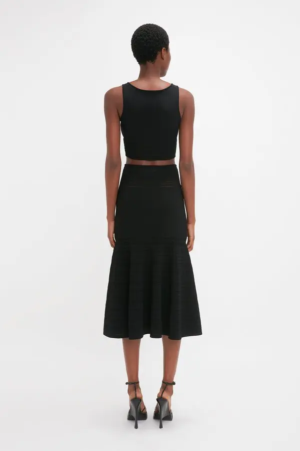 Victoria Beckham Fit And Flare Midi Skirt