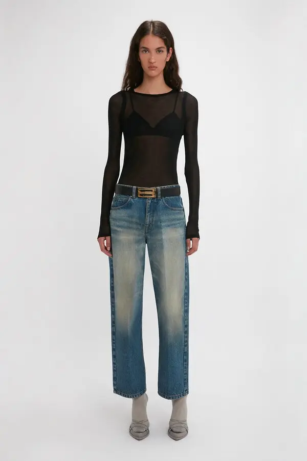 Victoria Beckham Long Sleeve Crew Neck Top