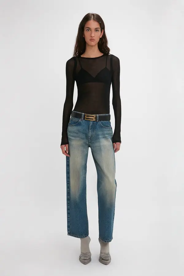 Victoria Beckham Long Sleeve Crew Neck Top