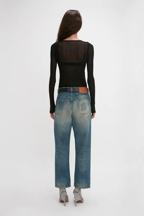 Victoria Beckham Long Sleeve Crew Neck Top