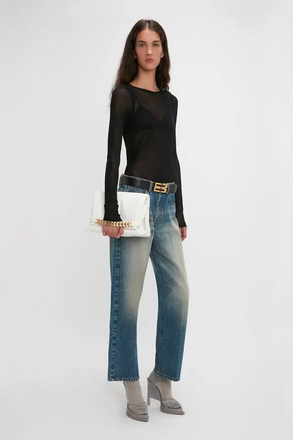 Victoria Beckham Long Sleeve Crew Neck Top