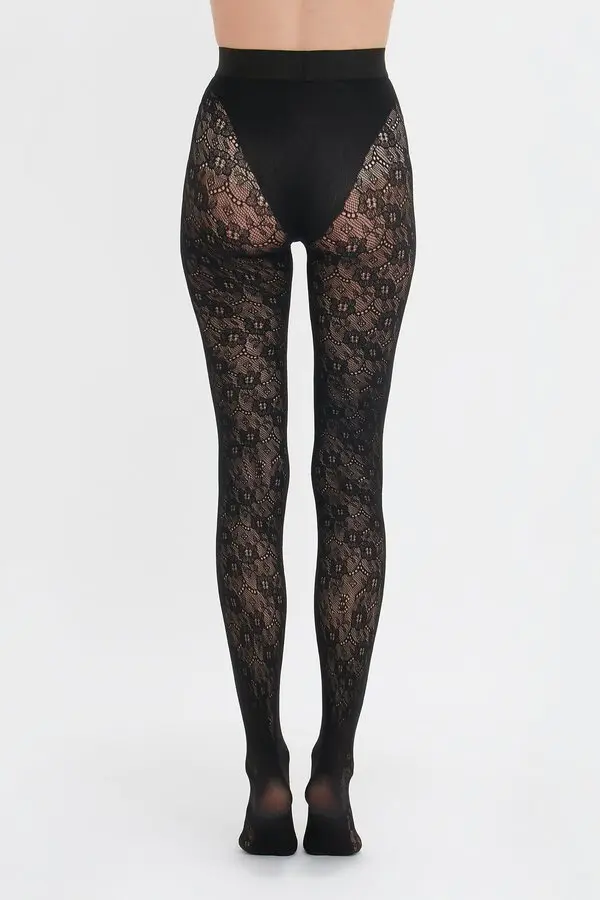 Victoria Beckham Vb Monogram Lace Tights