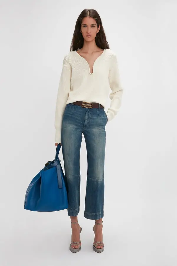 Victoria Beckham Frame Detail Shrunken Jumper