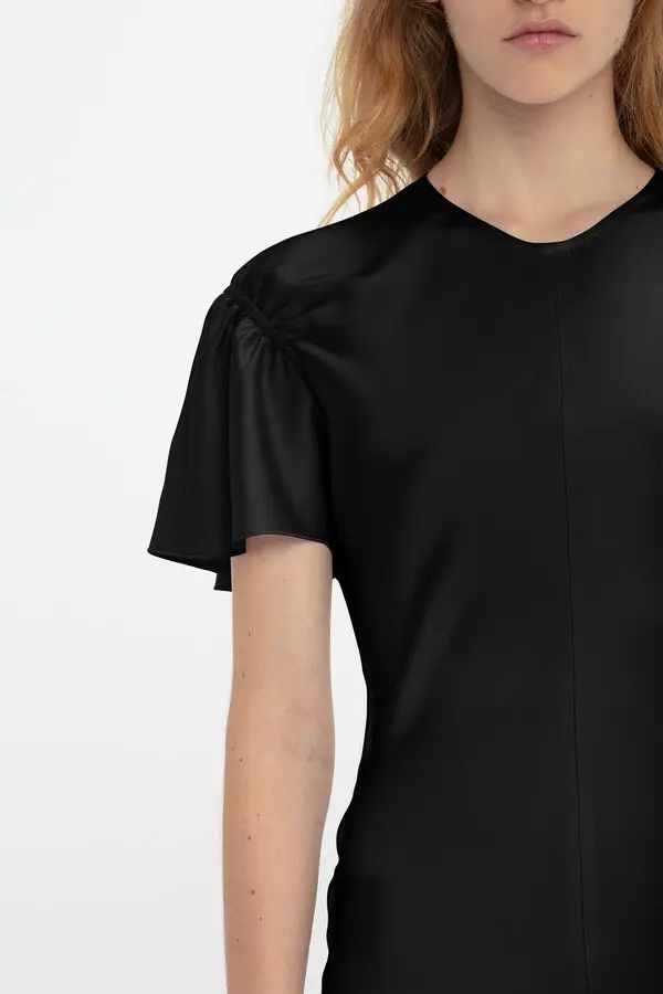 Victoria Beckham Gathered Sleeve Midi Dress