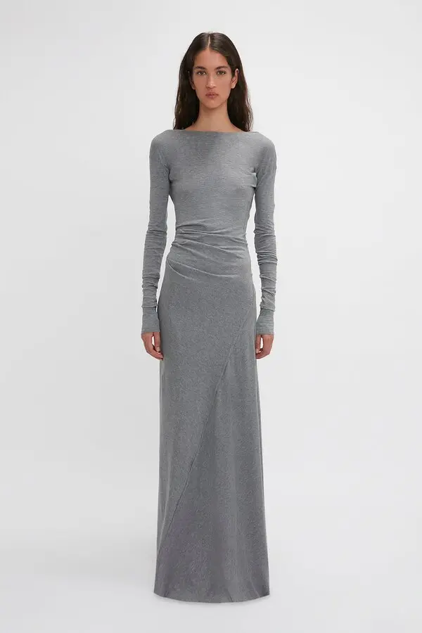 Victoria Beckham Long Sleeve Circle Neck Dress