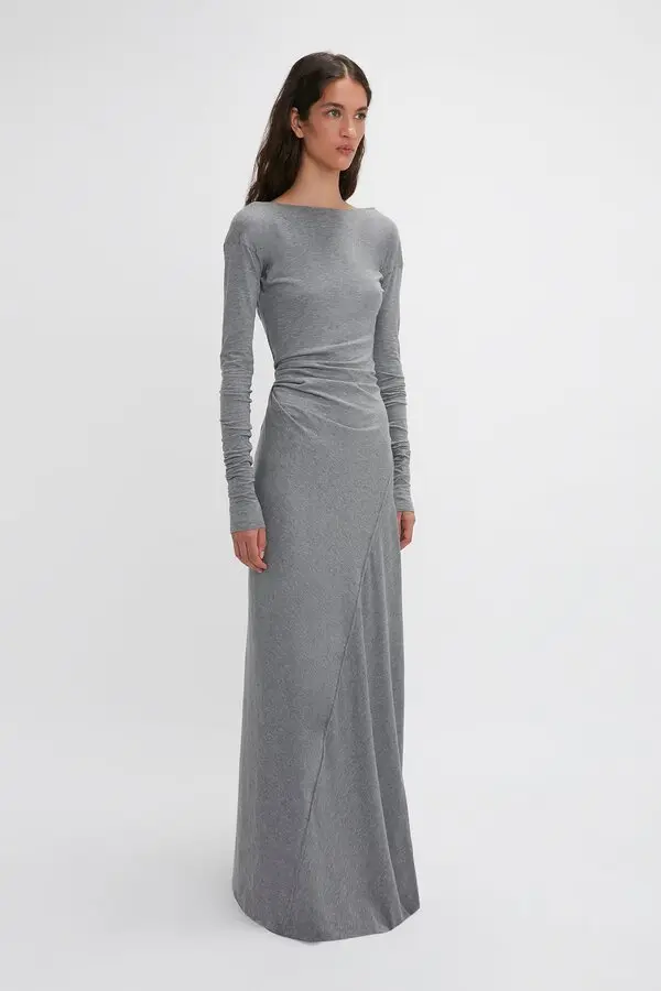 Victoria Beckham Long Sleeve Circle Neck Dress