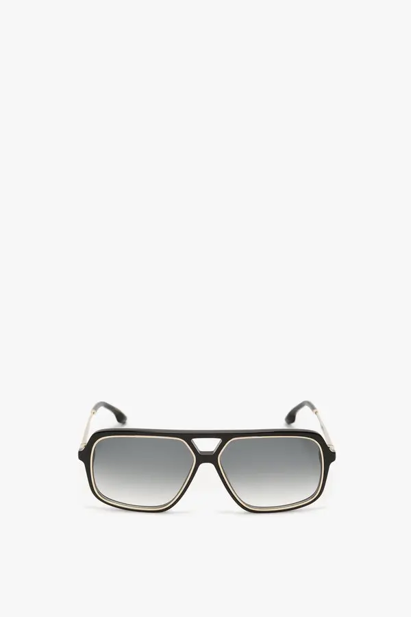 Victoria Beckham Double Bridge Aviator Sunglasses - Black