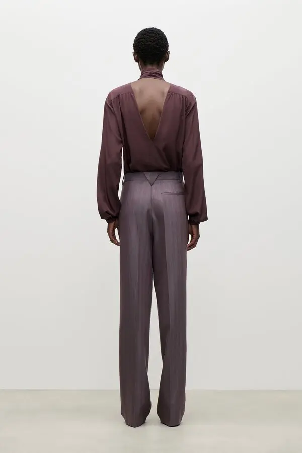 Victoria Beckham Straight Leg Trouser - Purple