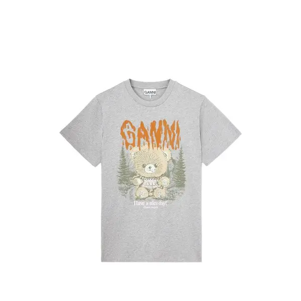 GANNI Grey Tops T-shirts & Jerseys - Gray
