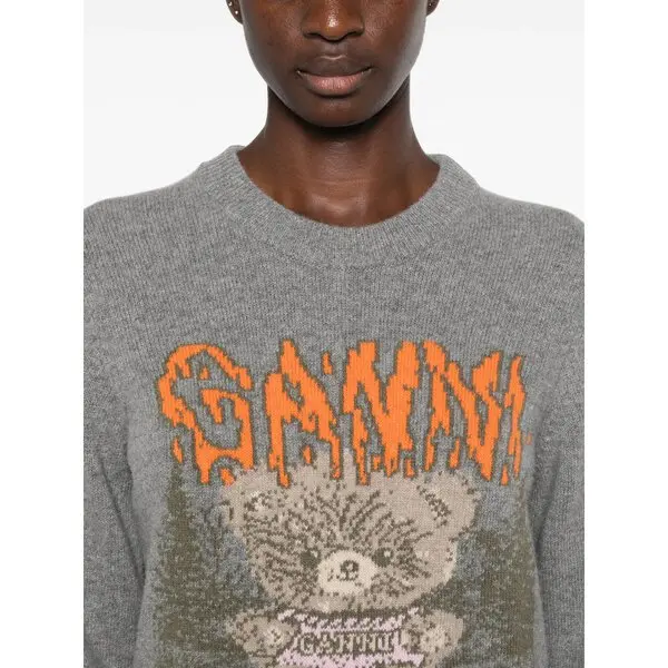 GANNI Grey Knitwear Jumpers