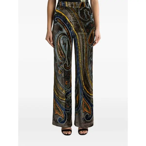 Etro Grey Trousers Straight Trousers