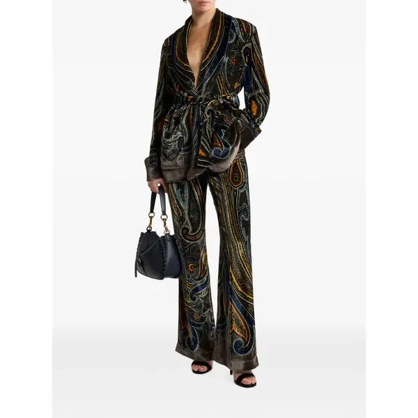 Etro Grey Trousers Straight Trousers