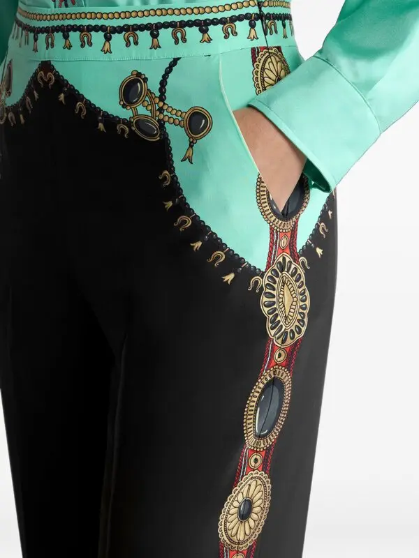 Etro Printed Silk Trousers - Multicolor