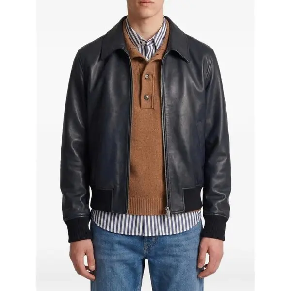 AMI Paris Jackets Leather Jackets - Black