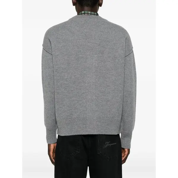 AMI Paris Grey Sweaters & Knitwear Cardigans