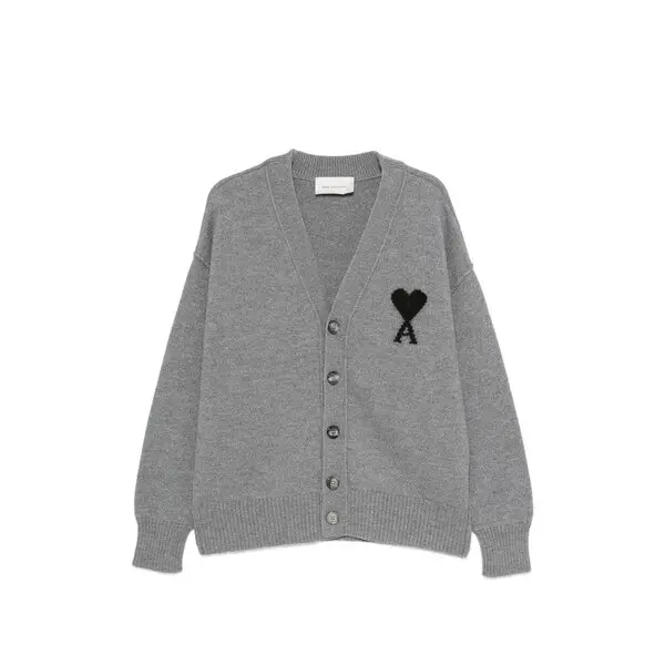 AMI Paris Grey Sweaters & Knitwear Cardigans - Gray