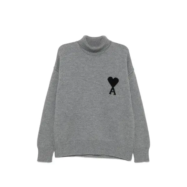 AMI Paris Grey Sweaters & Knitwear Jumpers