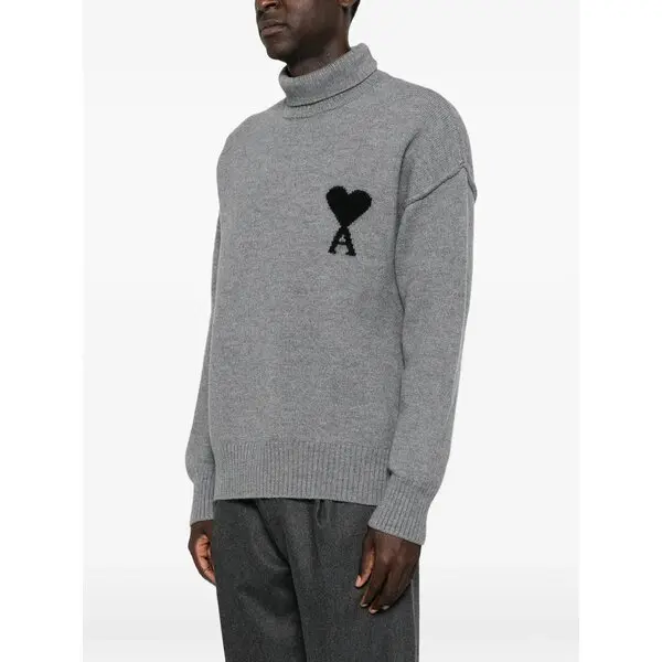 AMI Paris Grey Sweaters & Knitwear Jumpers