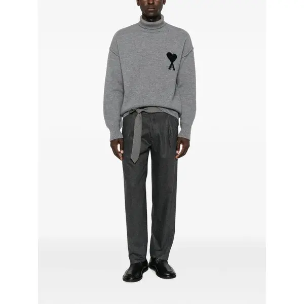 AMI Paris Grey Sweaters & Knitwear Jumpers