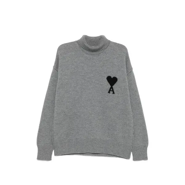 AMI Paris Grey Sweaters & Knitwear Jumpers - Gray