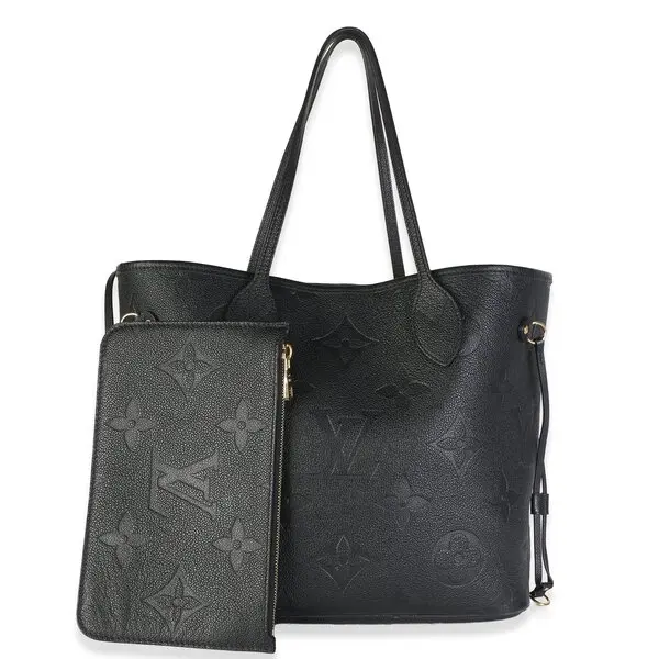 LOUIS VUITTON Giant Monogram Empreinte Neverfull Mm - Black