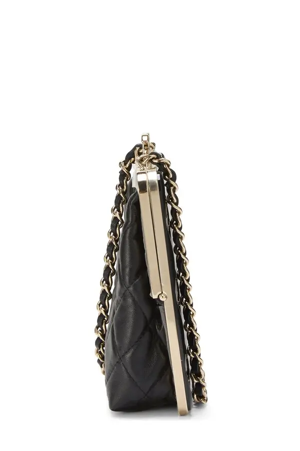 Chanel Lambskin Plexiglass Clutch On Chain