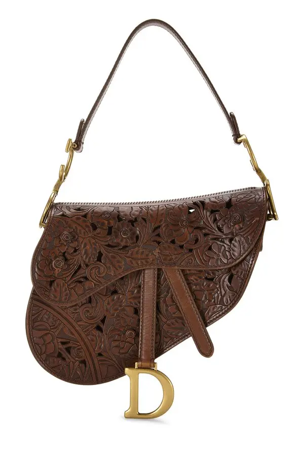 Dior Calfskin Laser Cut Saddle Bag Nm