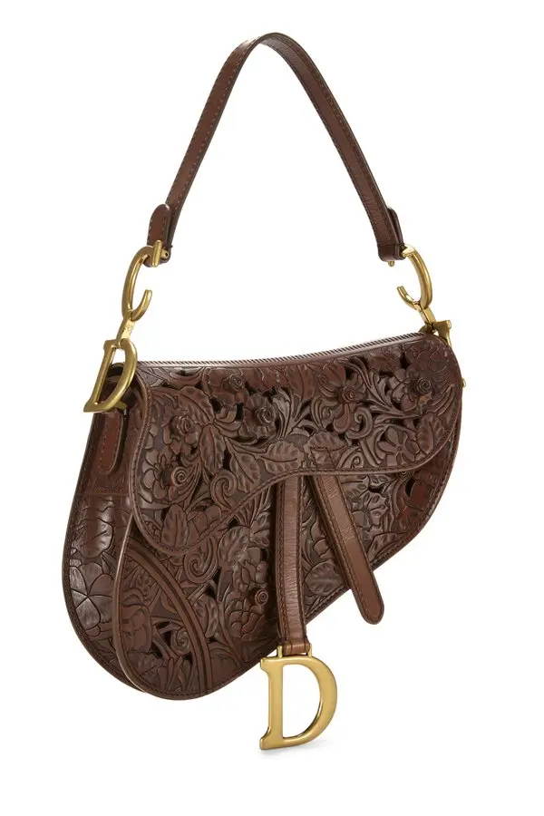 Dior Calfskin Laser Cut Saddle Bag Nm