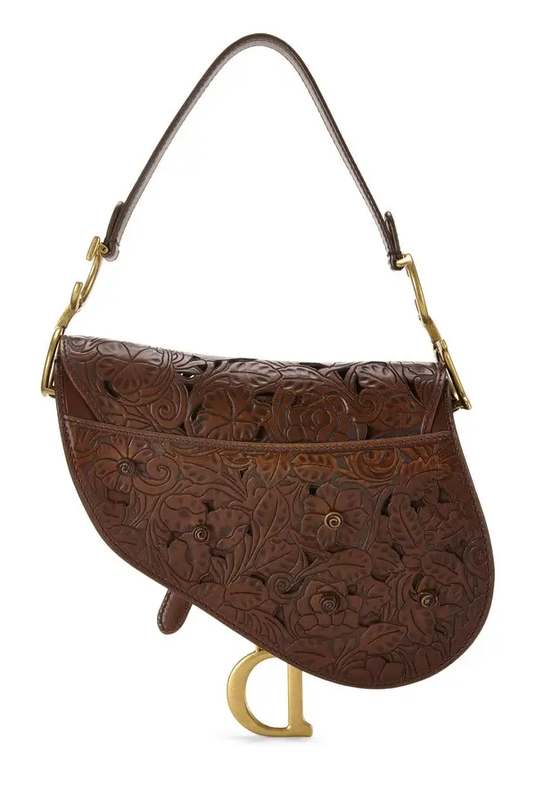 Dior Calfskin Laser Cut Saddle Bag Nm