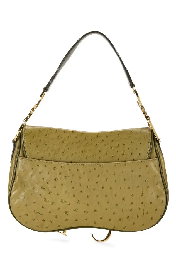 Dior Ostrich Double Saddle Bag - Green