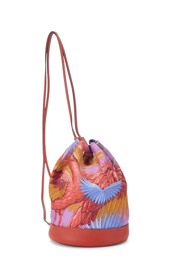 Hermès Red & Multicolor 'flamingo Party' Soie-cool 22