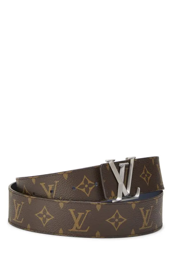 LOUIS VUITTON Monogram Canvas Initiales Reversible Belt 100