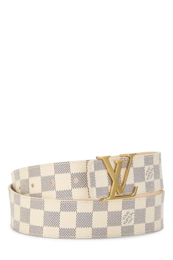 LOUIS VUITTON Damier Azur Initiales Belt 100 - Brown