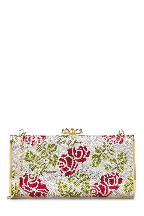 Judith Leiber Multicolor Crystal Floral Minaudière
