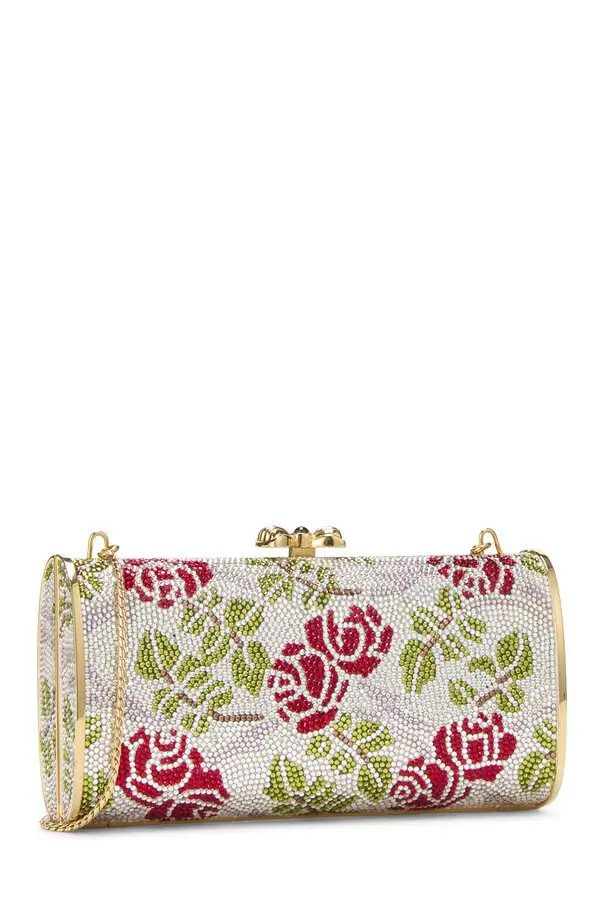 Judith Leiber Multicolor Crystal Floral Minaudière