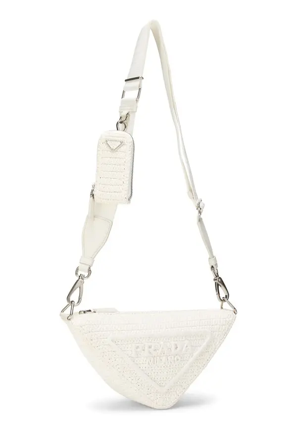 Prada Raffia Triangle Shoulder Bag