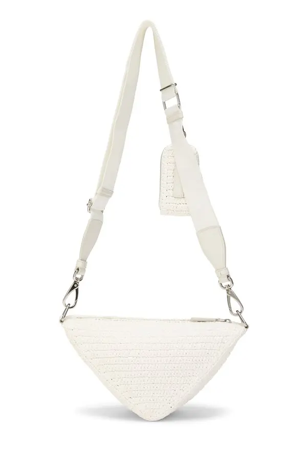 Prada Raffia Triangle Shoulder Bag