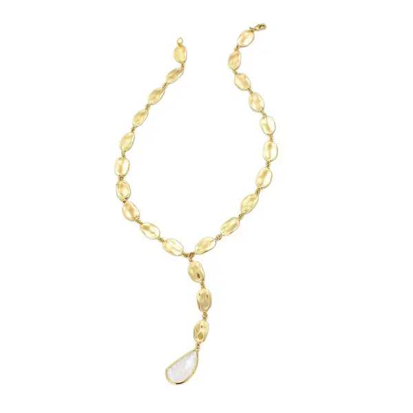 RARE MATTERS JEWELRY Golden Drift Clear Quartz Necklace