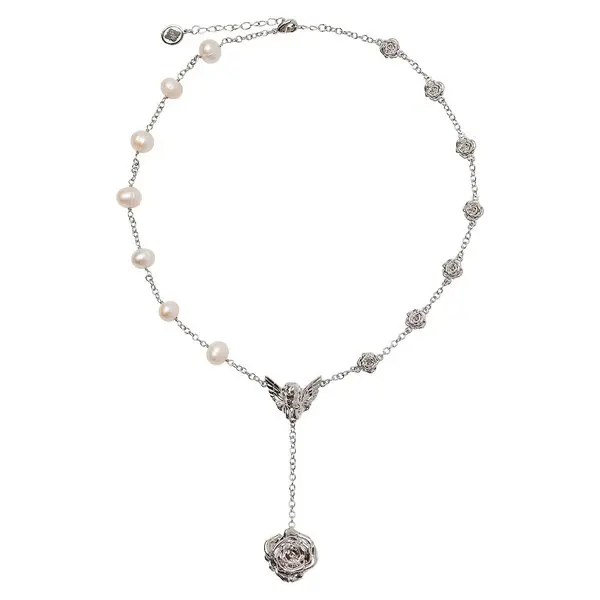 OGÉ JEWELRY White / Silver Devotion Pearl Drop Necklace – Intentional Silver Jewelry For Self-love