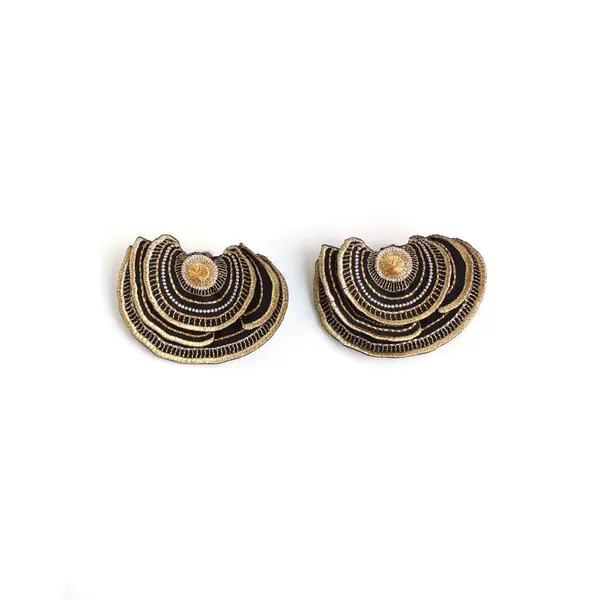 NANA WATANABE Turkey Tail Layered Embroidered Earrings