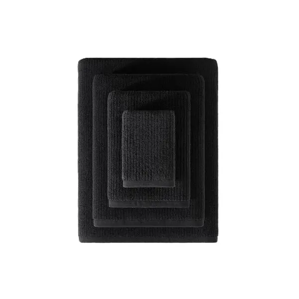 PURE PARIMA Egyptian Cotton Ribbed Towels Carbon - Black