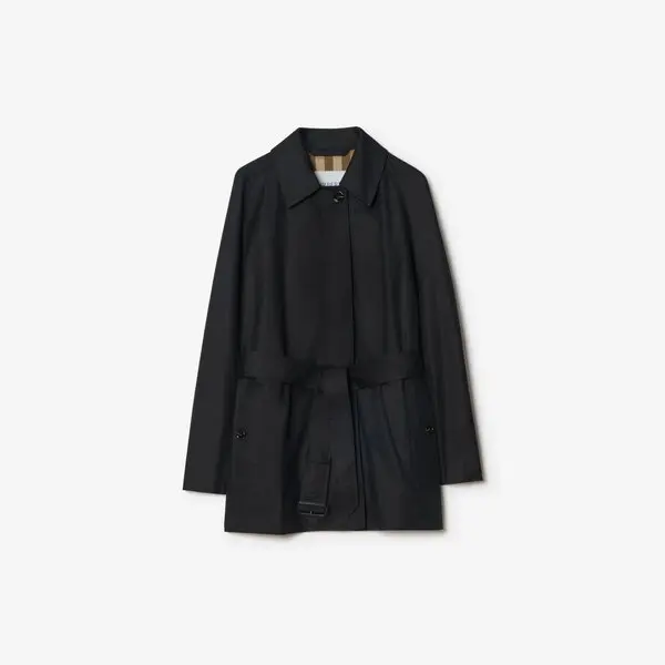 Burberry Short Cotton Car Coat - Black