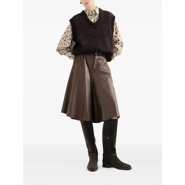 Brunello Cucinelli Shorts Leather & Faux Leather Shorts